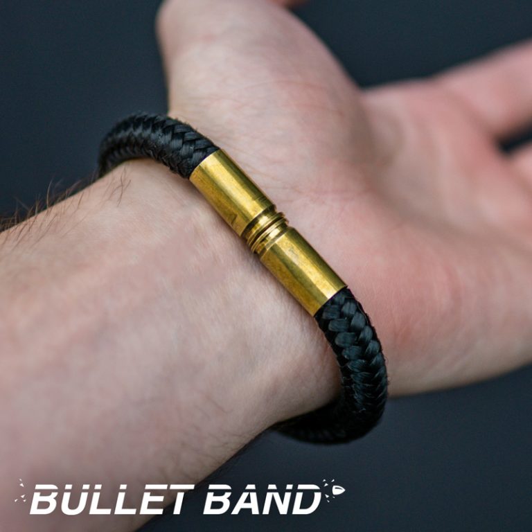 Bullet Band Armband aus 9mm Patronenhülsen & Paracord | Black