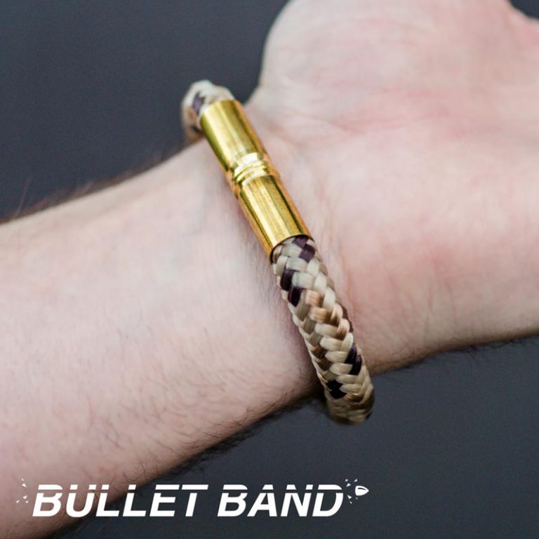 Bullet Band Desert Camo | Armband mit 9mm Patronenhülsen & Paracord