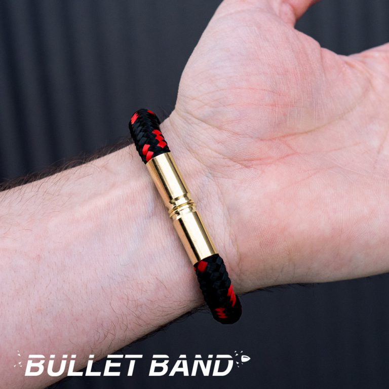Bullet Band Armband: 9mm Patronenhülsen & Paracord in Rot-Schwarz