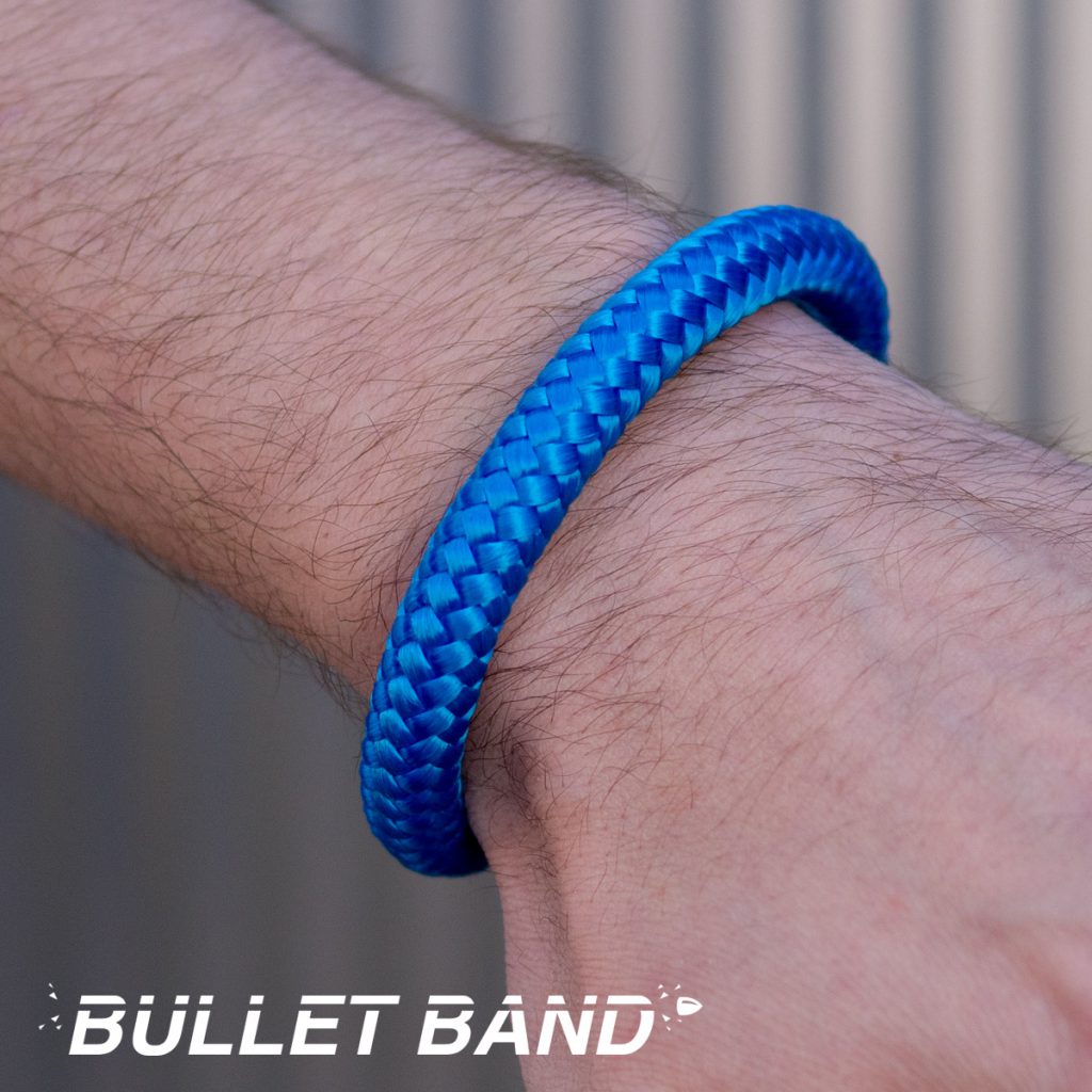 Bullet Band Blue | Armband mit .40S&W Hülsen und Paracord