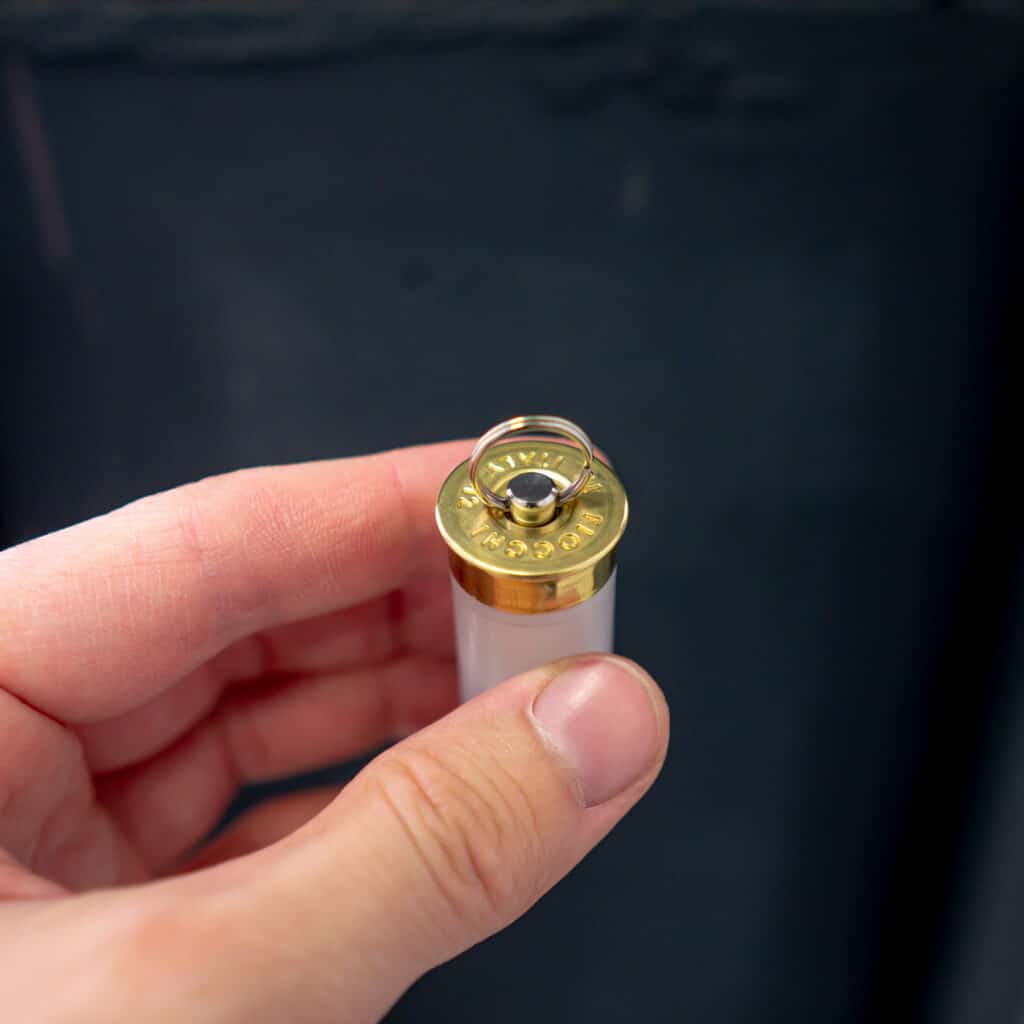 Schrotpatrone Kaliber 12/70 Schlüsselanhänger | Transparent Buckshot