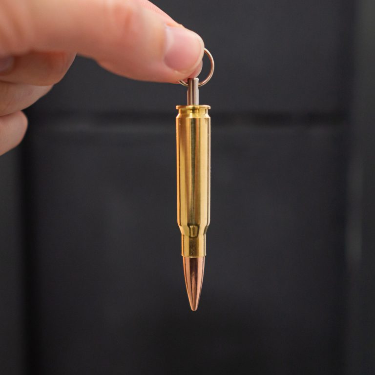 .308 Winchester Patrone als Anhänger mit Vollmantel Geschoss